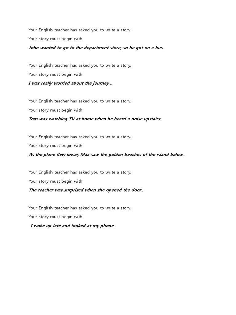 PET Story Writing | PDF | English Language | Syntax