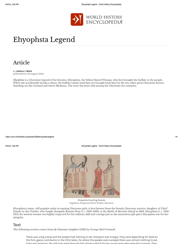 Ehyophsta Legend - World History Encyclopedia | PDF | Cheyenne ...