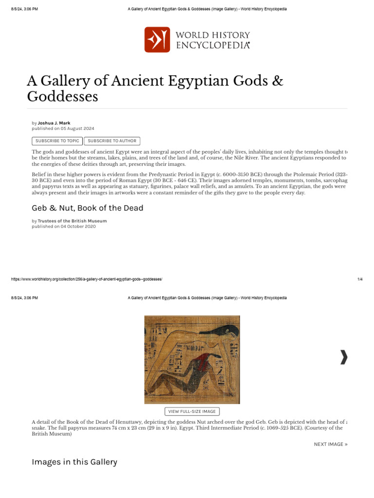 A Gallery of Ancient Egyptian Gods & Goddesses (Image Gallery) - World ...