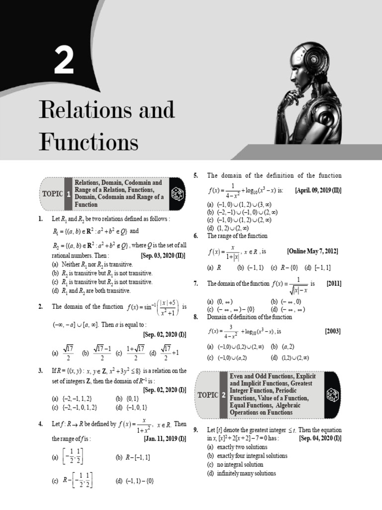 Maths Relation and Function | PDF | Function (Mathematics) | Zero Of A ...