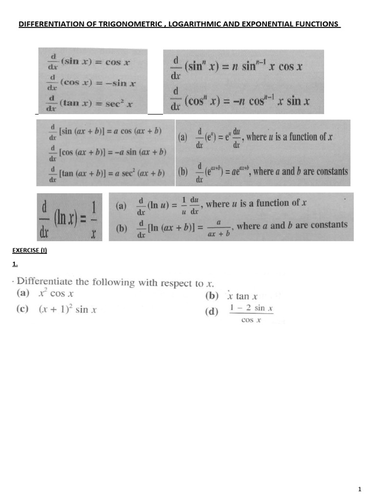 Differentiation Lecture Notes Part 2 | PDF