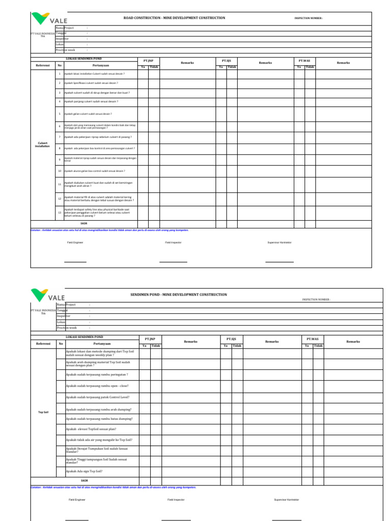 Form Field Checklist | PDF