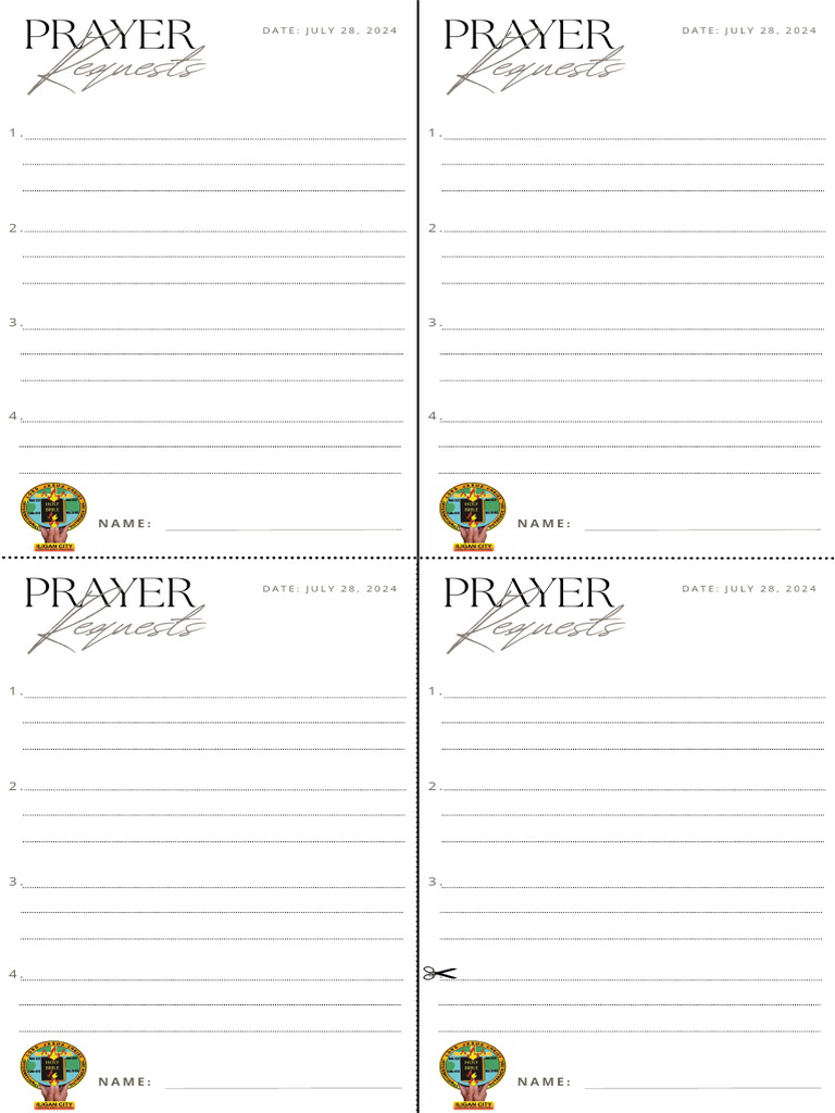 Prayer Requests Sheet | PDF