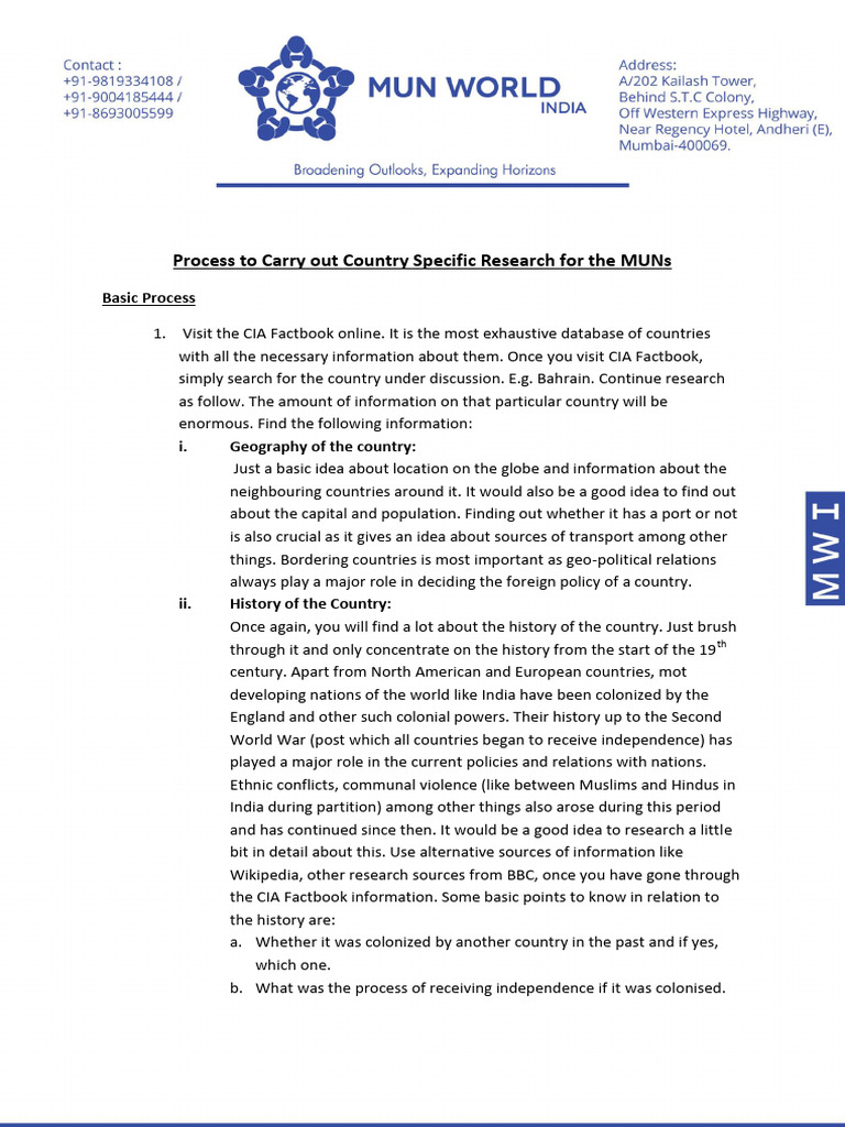 Basic Process For Country Specific Research | PDF | Political Science ...