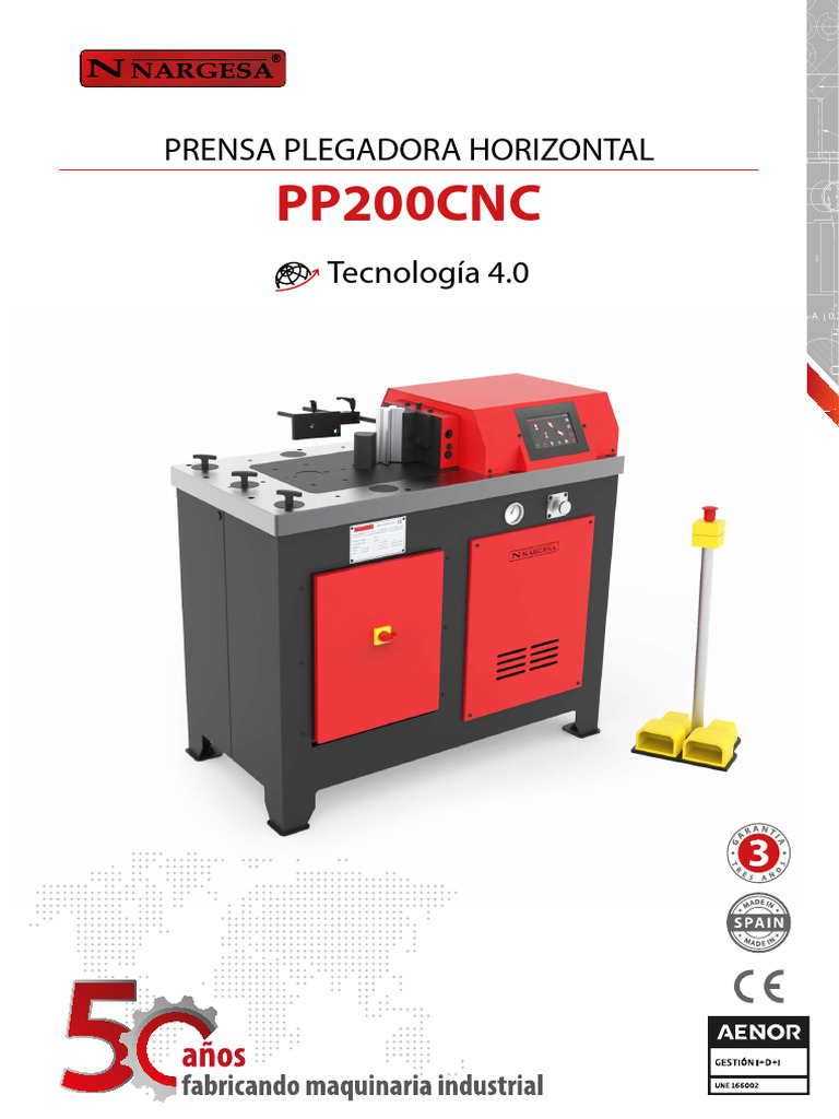 Catalogo Prensa Plegadora Horizontal pp200cnc Nargesa | PDF ...