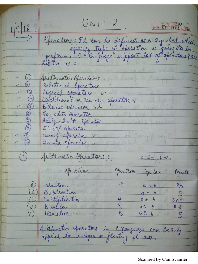 Unit-2 Arithmetic Expression and Conditional Branching. | PDF