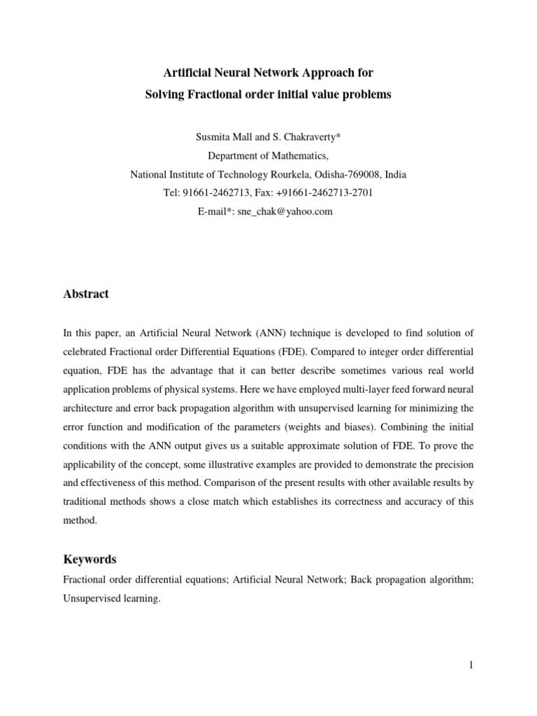 Artificial Neural Network Approach Pdf Artificial Neural Network Equations