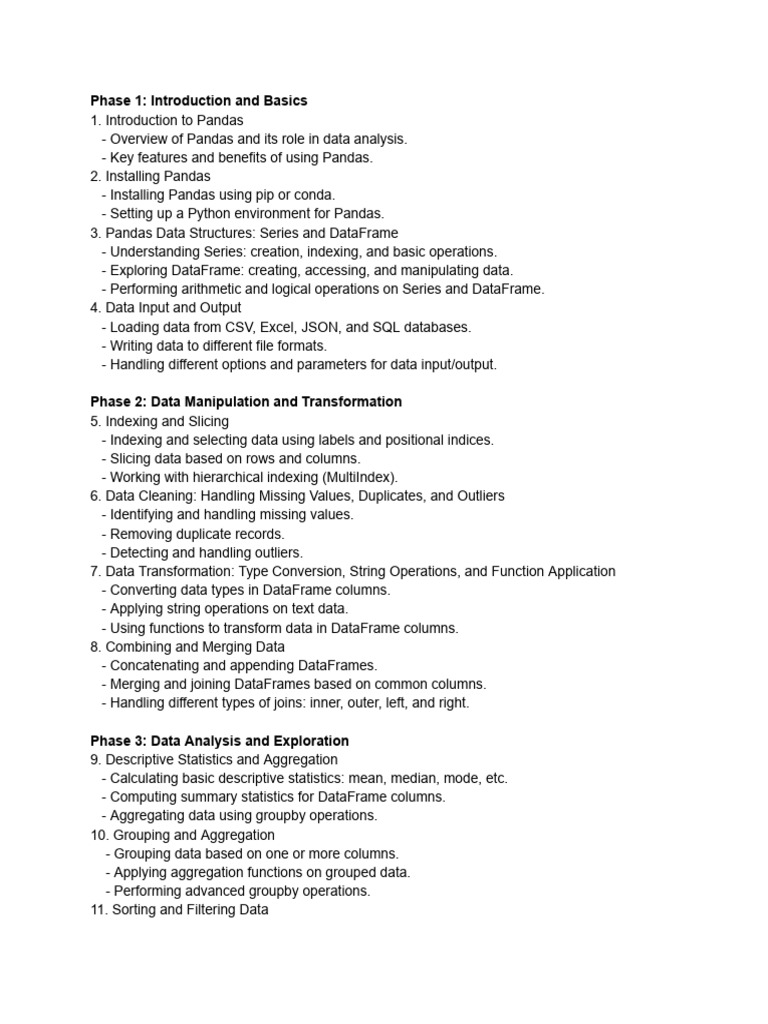 Pandas Training Plan | PDF | Database Index | Information Technology ... Pandas Training Plan | PDF | Database Index | Information Technology ...
