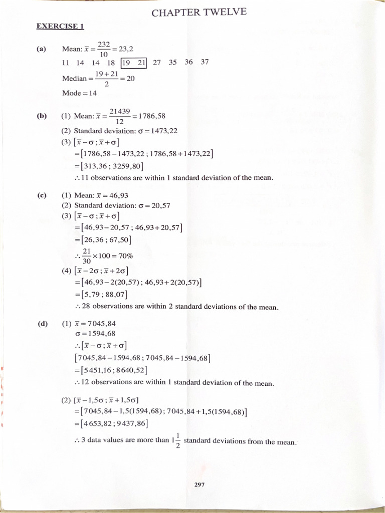 Statistics chapter memos | PDF