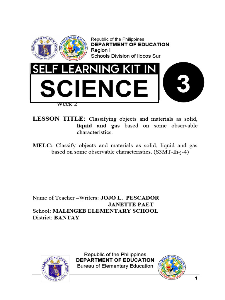 SLK Science3 Q1 Week2 1 | PDF