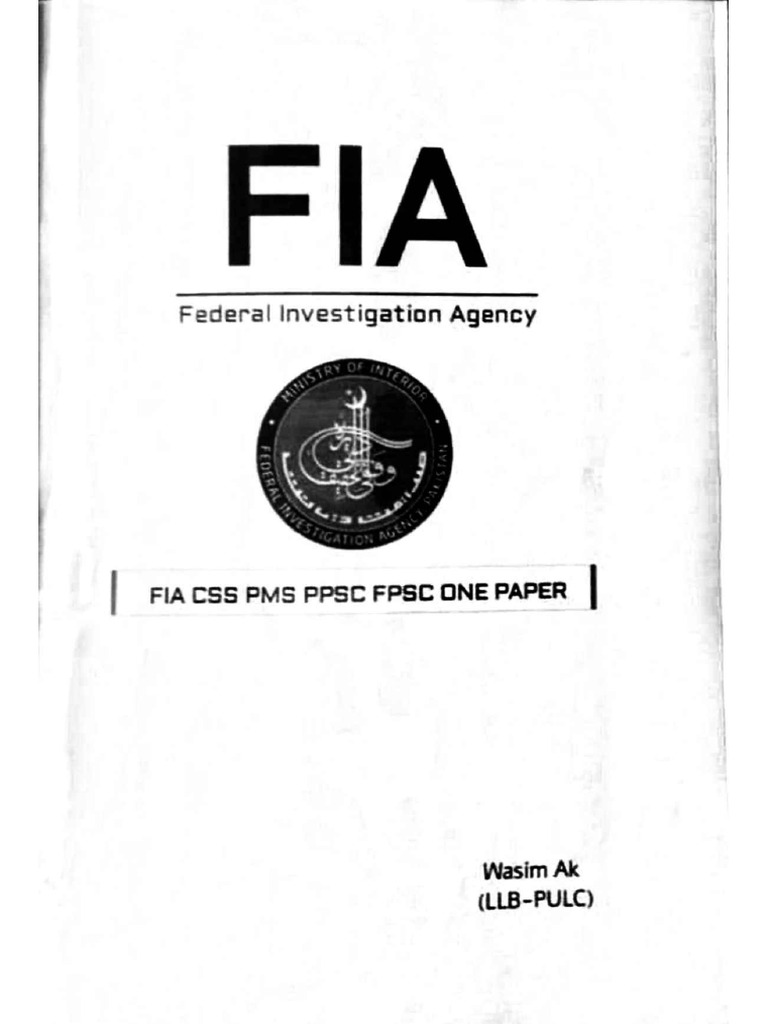 FIA Notes For FIA Tests | PDF