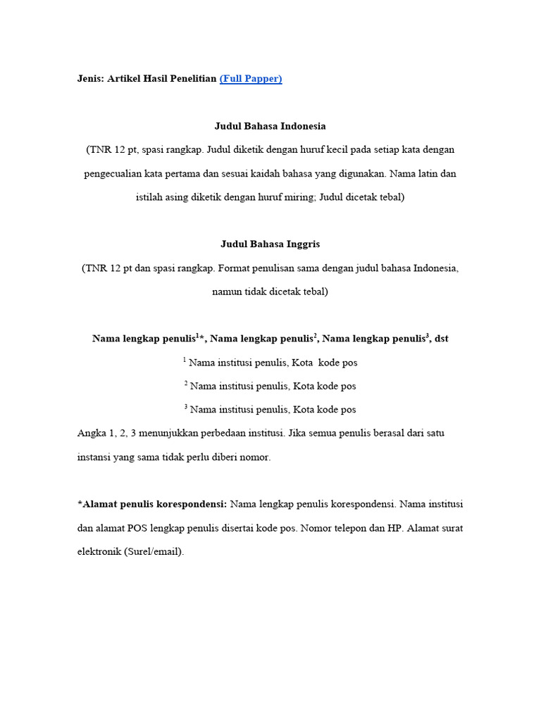 Template - Naskah - Artikel Full Paper - JFI | PDF | Seni & Disiplin Bahasa