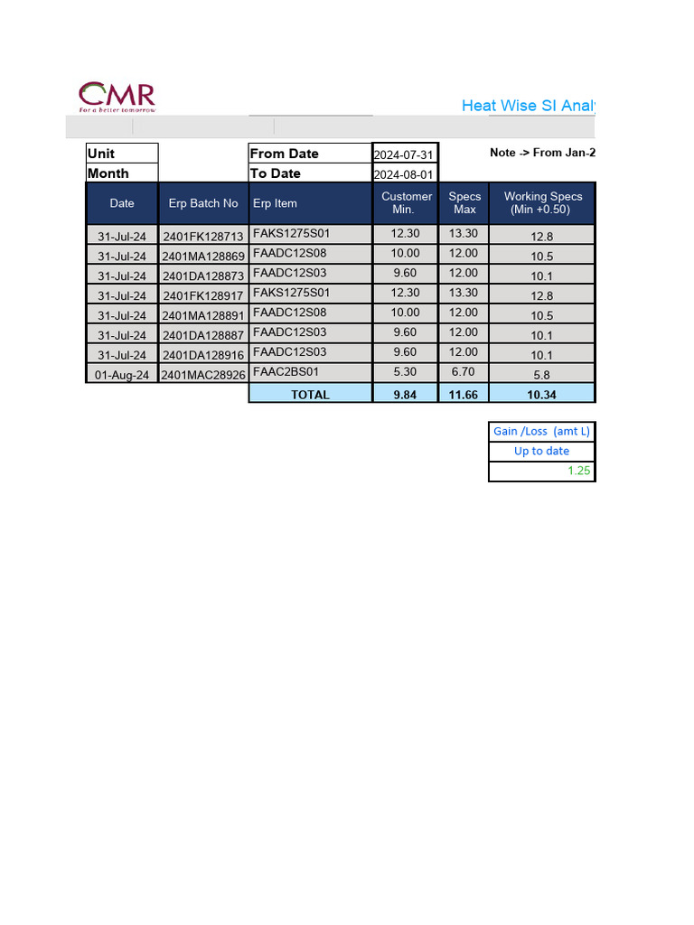 Heat Wise SI Analysis | PDF
