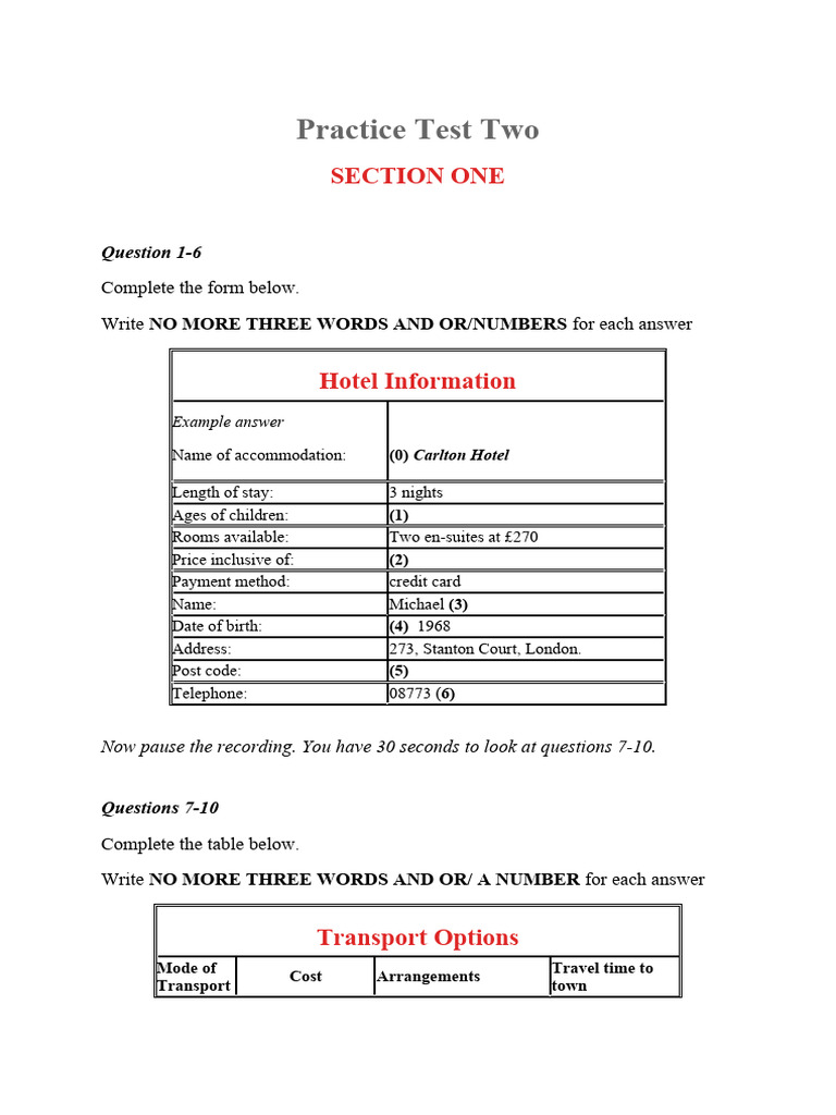 Listening Practice Test 2 | PDF | International English Language ...