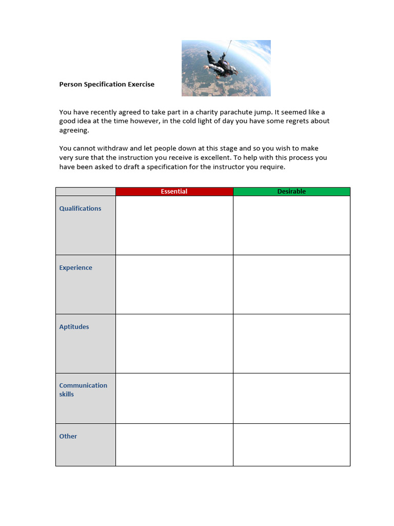 Job Spec Exercise | PDF | Career & Growth