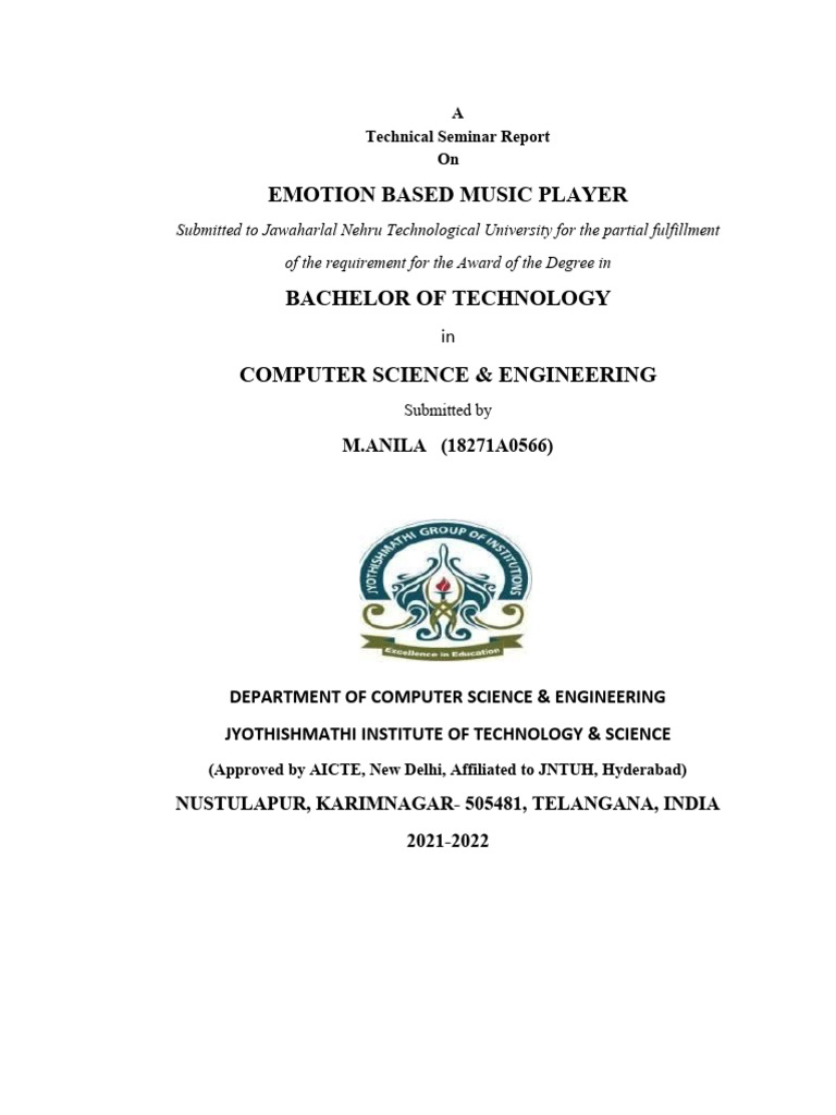 Technical Seminar Format | PDF | Psychology | Cognitive Science