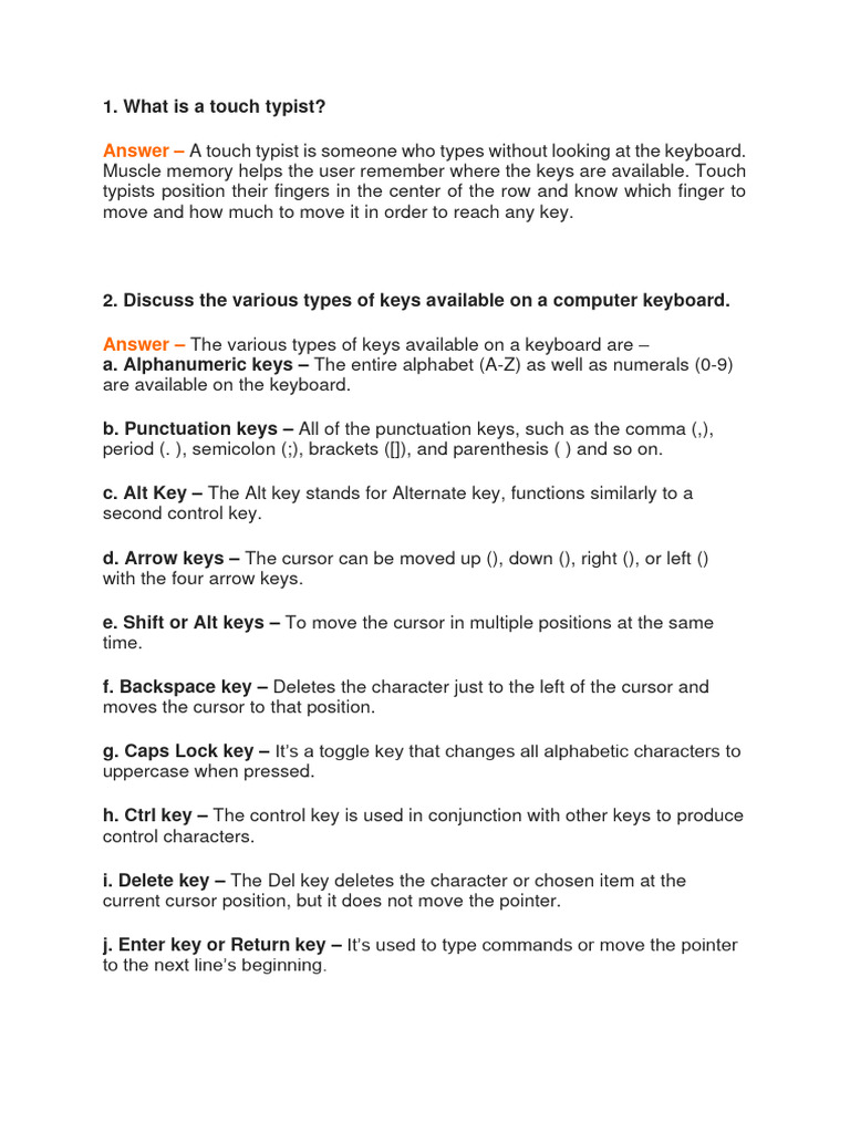 Class 9th Data Entry and Keyboard Skills | PDF | Computer Keyboard | Writing Implements