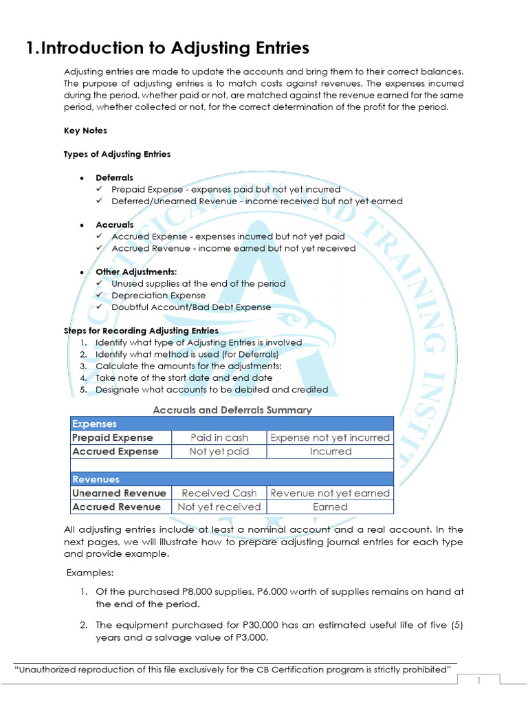 Chapter 3 - Adjusting Journal Entries | PDF | Depreciation | Deferral