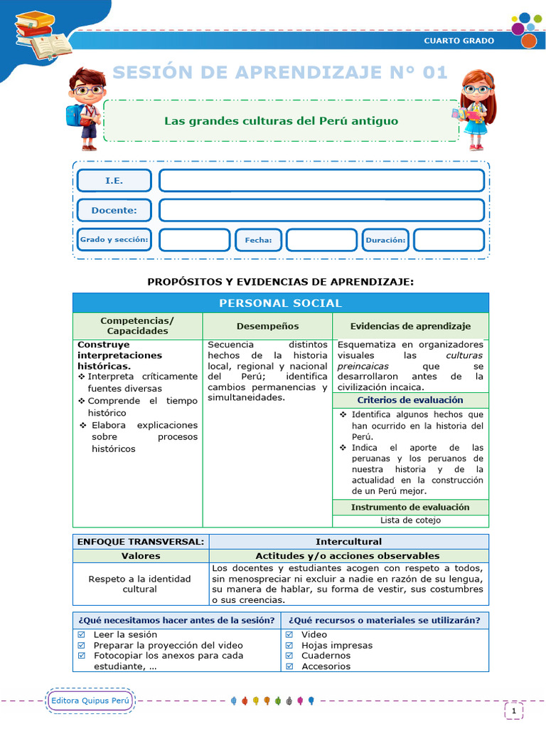 Sesiones de Aprendizaje - Semana 1 - UD VI - Editora Quipus Perú | PDF | eucaristía | Cristo ...