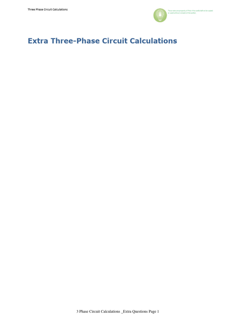Three-Phase Circuit Calculation Guide | PDF | Electrical Engineering ...