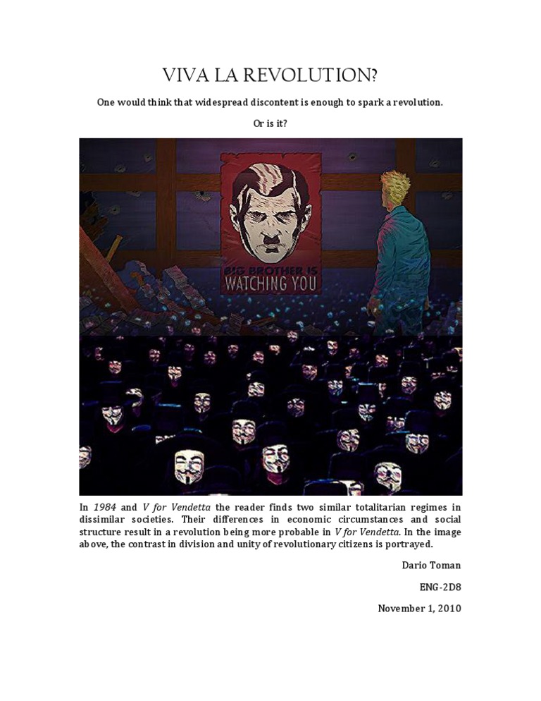 Revolution in 1984 vs. V for Vendetta | PDF