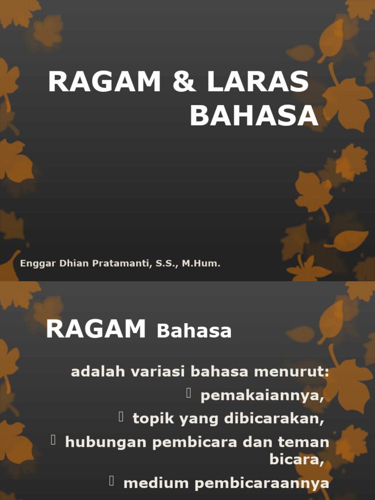 Ragam Laras | PDF | Ilmu Sosial | Kajian Bahasa Asing