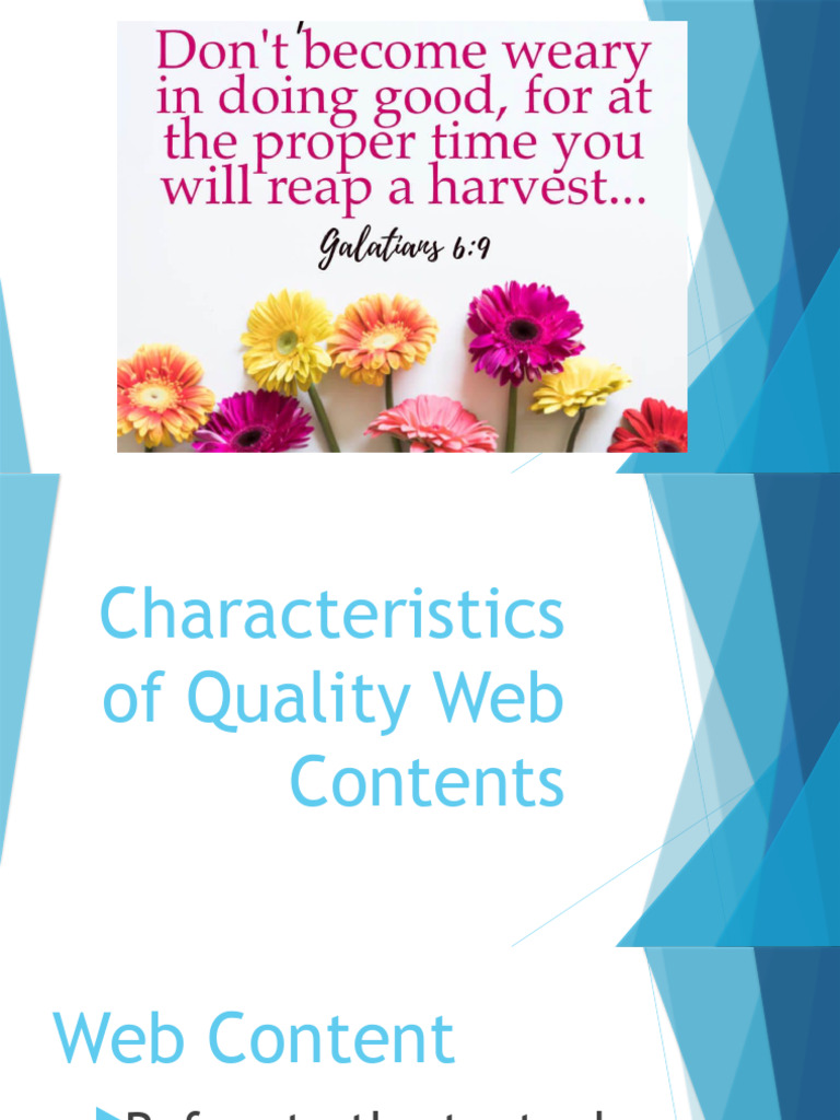 Characteristics of Quality Web Contents | PDF | Websites | World Wide Web