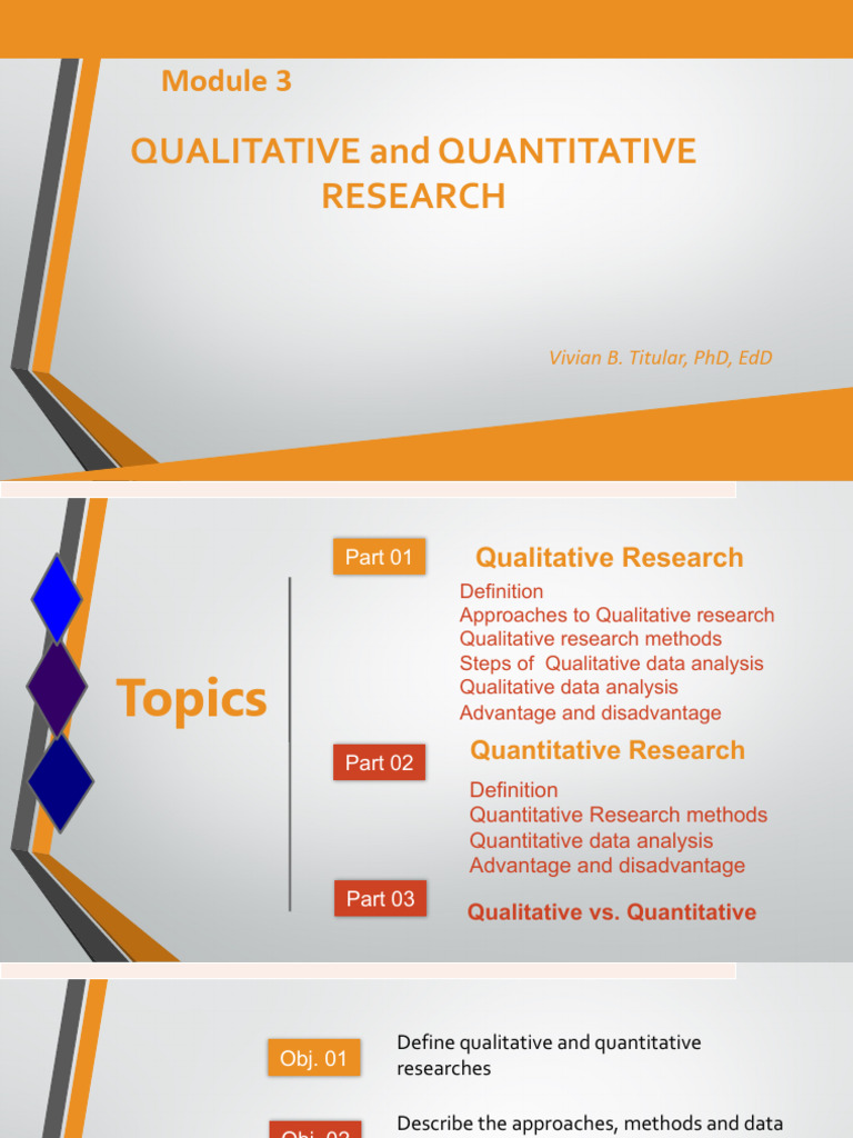 Module 3 Qualitative Quantitative Researches | PDF | Qualitative ...