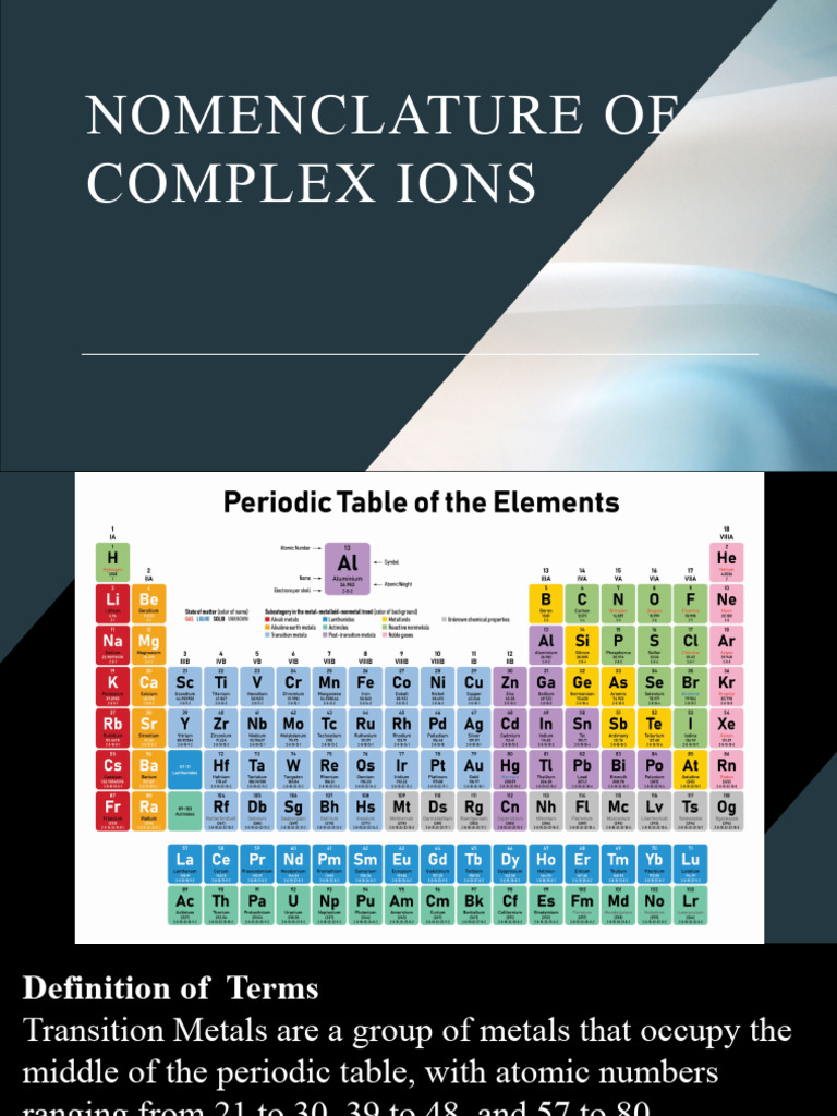 Nomenclature of Complex Ions 23 24 | PDF | Coordination Complex | Ligand