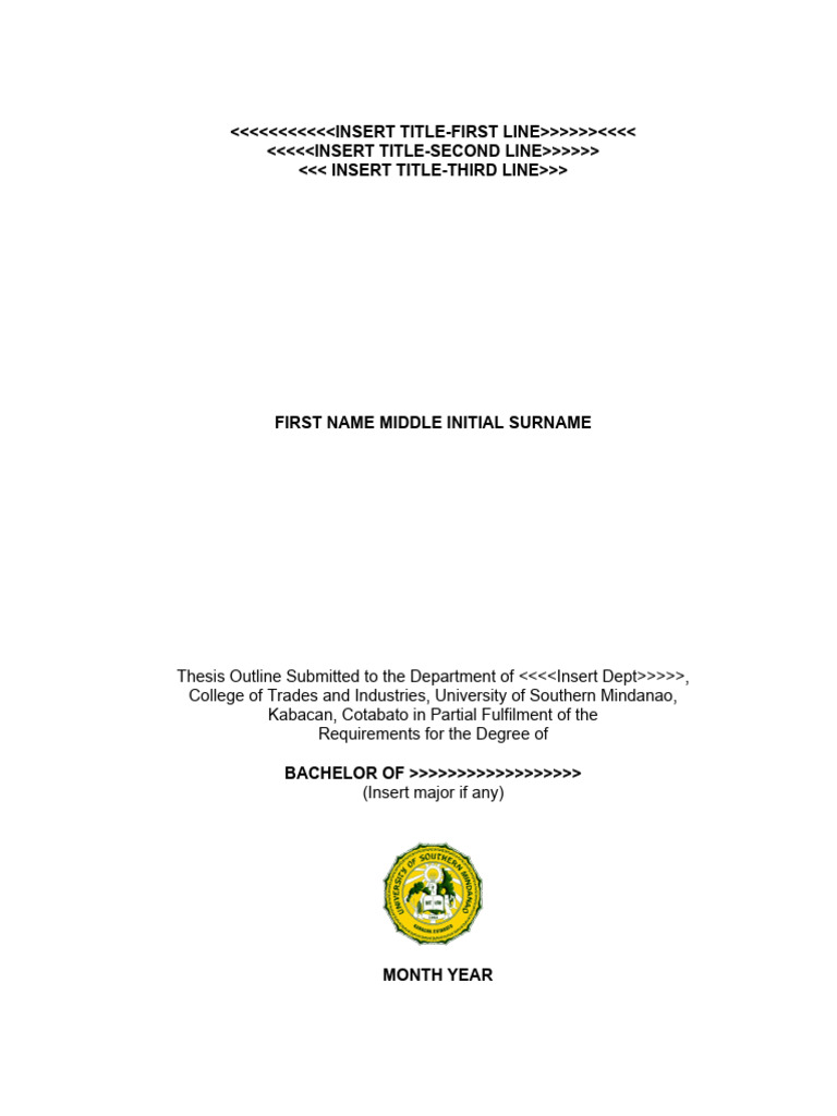 Thesis Outline Template for USM | PDF | Paragraph | Science