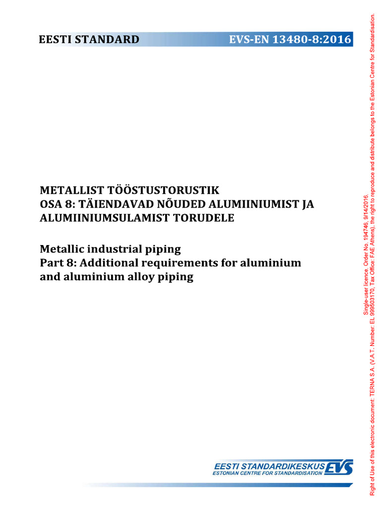 EVS EN 13480 8 2016 en | PDF | Nondestructive Testing | Pipe (Fluid ...