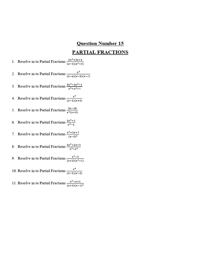 Partial Fractions | PDF