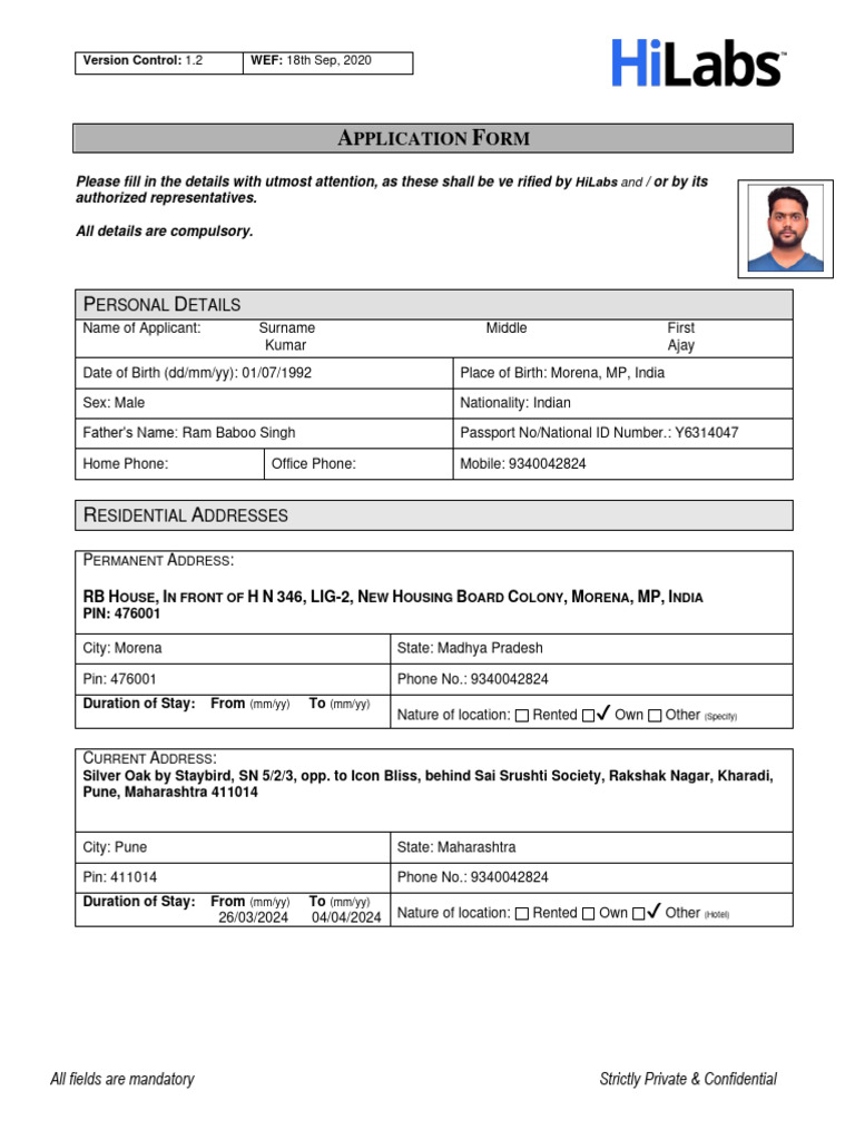 BGV Form | PDF | Background Check | Employment BGV Form | PDF | Background Check | Employment