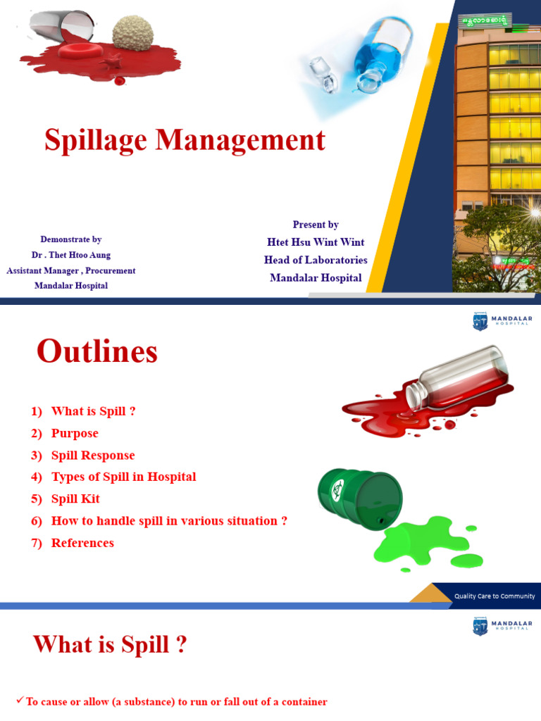 Spillage Management For Nursing (OT, HD, CSSD, Onco, Nursing) | PDF