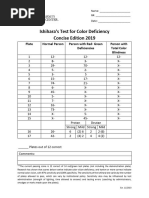 Ishihara Test Sheet | PDF | Image Processing | Ophthalmology