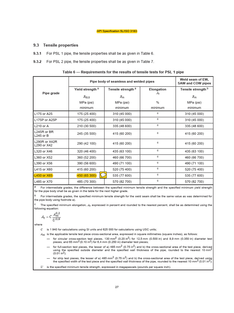 API 5L - ISO 3183 (10-2008) Specification For Line Pipe | PDF | Pipe ...