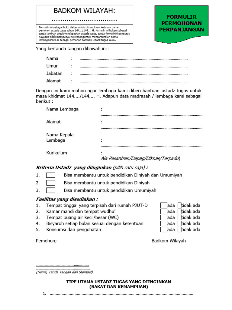 FORMULIR PERMOHONAN BARU Terbaru | PDF | Karier & Perkembangan