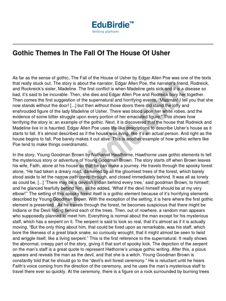 Gothic Themes in The Fall of The House of Usher | PDF