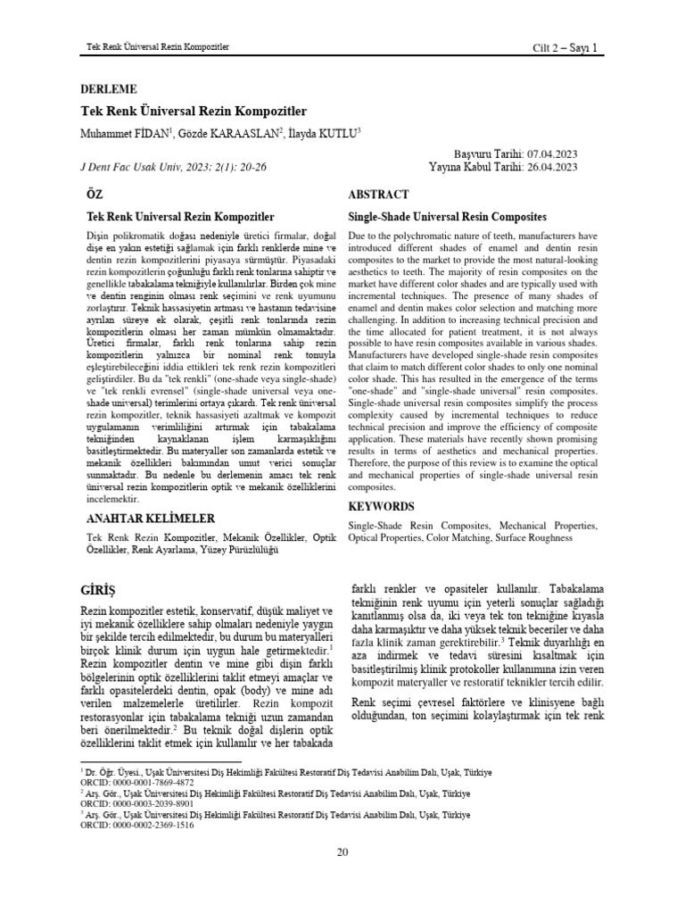 Tek Renk - Niversal Rezin Kompozitler ( | PDF