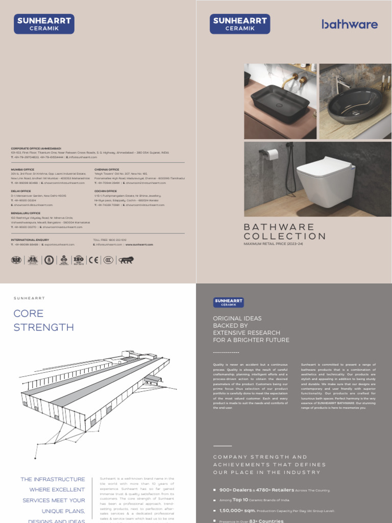 Sunhearrt Bathware MRP Catalouge | PDF | Sink | Building Materials