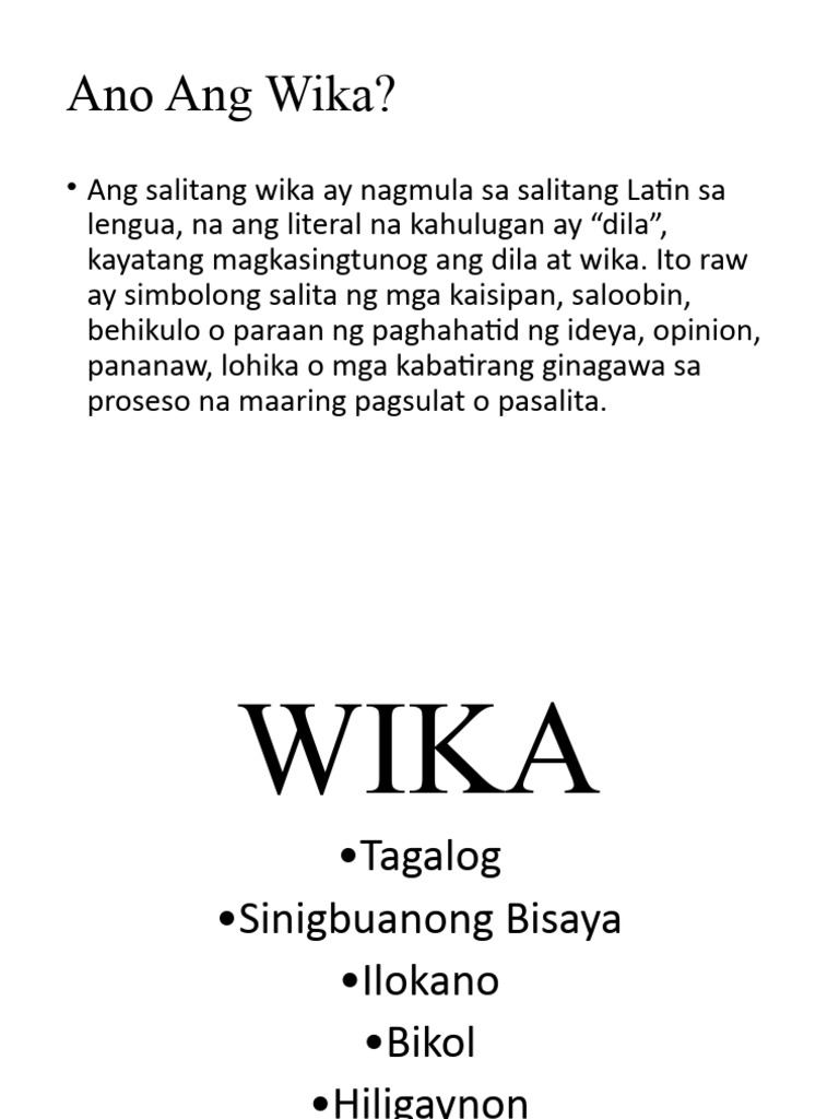 Ano Ang Wika WPS Office | PDF