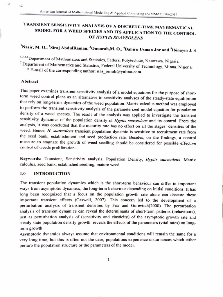 5 - Transient Sensitivity Analysis of .... | PDF | Steady State