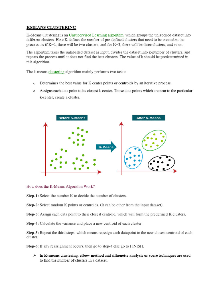 Kmeans Clustering Pdf Cluster Analysis Applied Mathematics