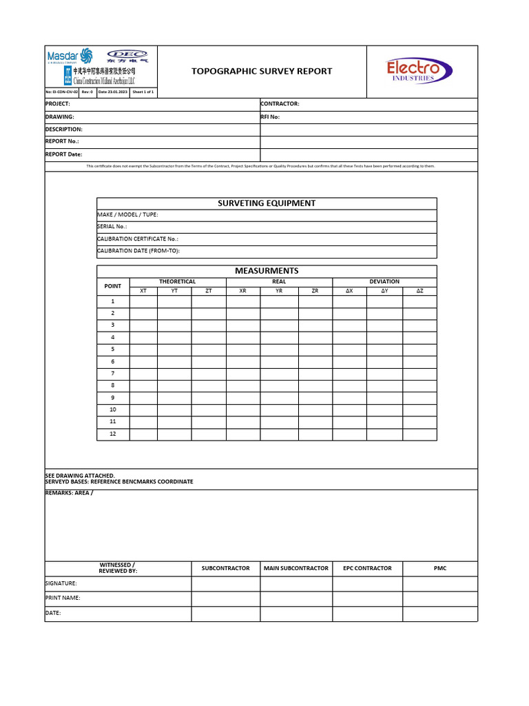 EI-CON-CIV-02-Topographic Survey Report | PDF
