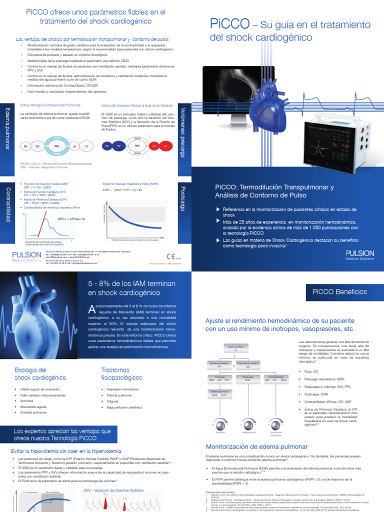 PiCCO GuidingCardiogenicShock Flyer | PDF | Hemodinámica | Infarto de miocardio