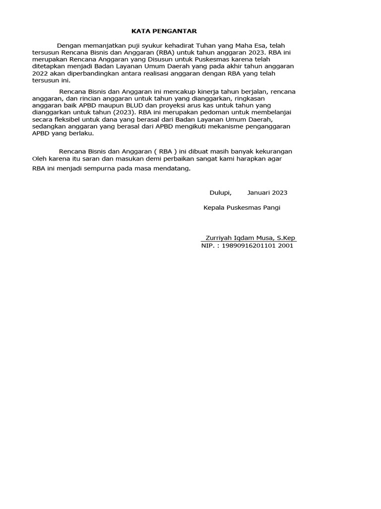 RBA BLUD 2024 - Puskesmas X | PDF | Pengelolaan Keuangan & Uang | Ilmu Sosial