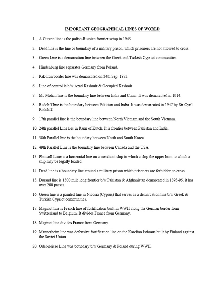 Geographical Lines | PDF