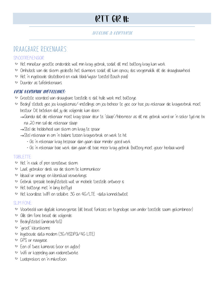 RTT Kwartaal 1 | PDF