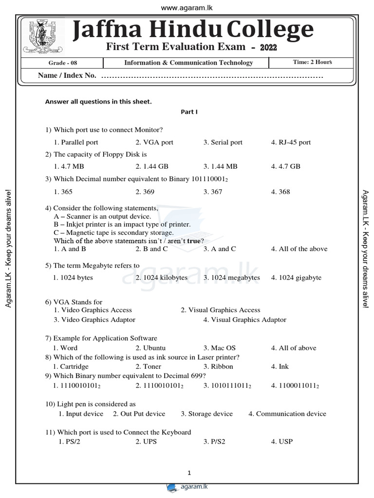 IT EXAM | PDF | Printer (Computing) | Computing