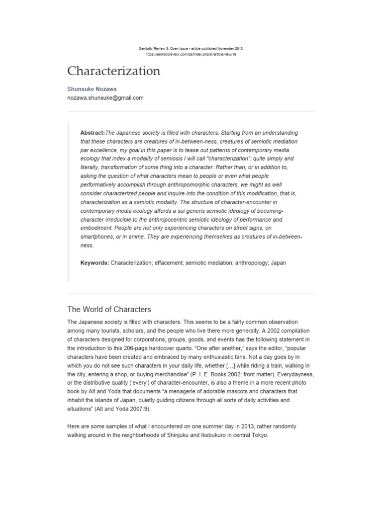 Characterization | PDF | Semiotics
